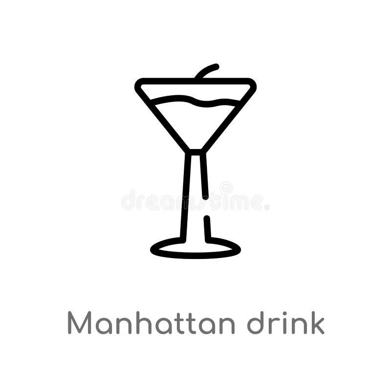 Outline Manhattan Drink Vector Icon. Isolated Black Simple Line Element ...