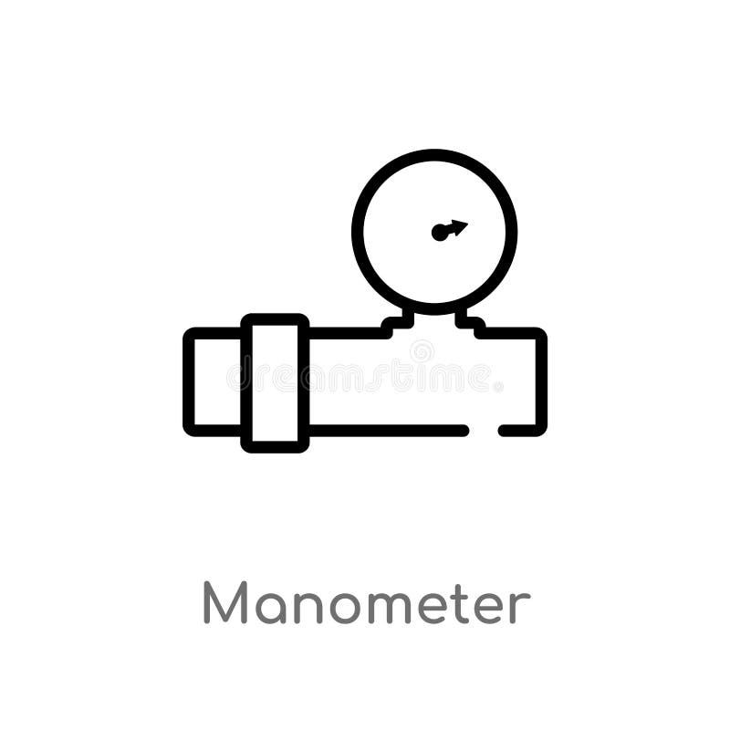 Outline Manometer Vector Icon. Isolated Black Simple Line Element ...