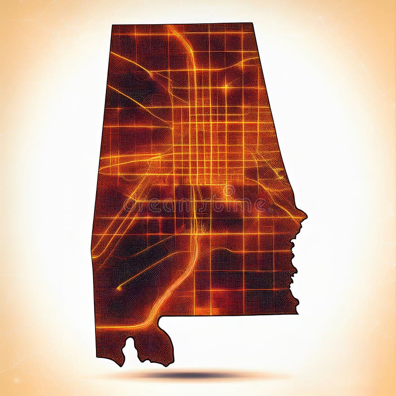 Outline Map of Alabama State on a Old Vintage Grunge Background Stock ...