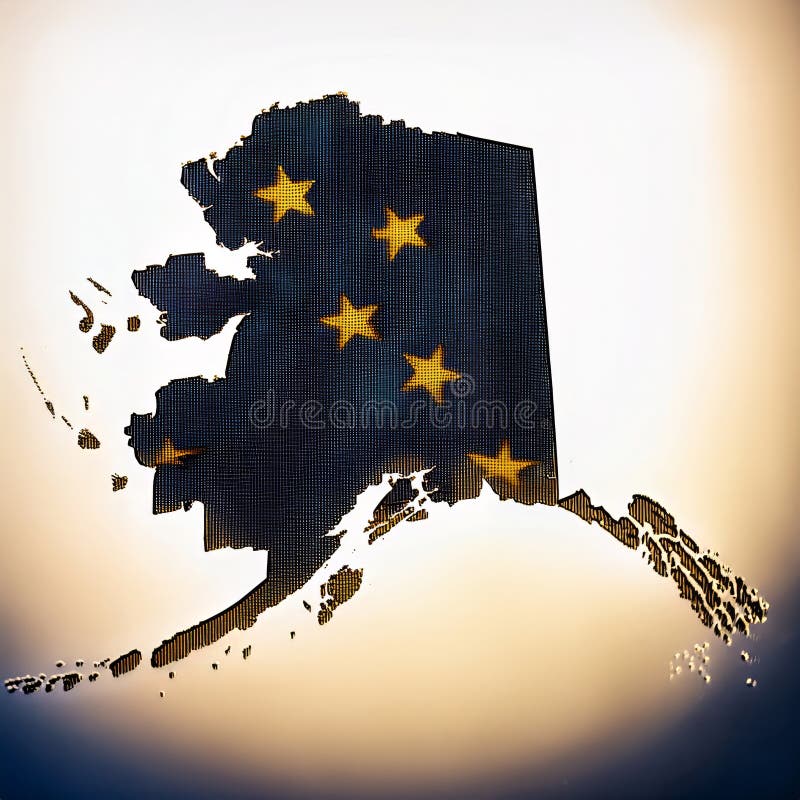 Outline Map of Alaska State on a Old Vintage Grunge Background Stock ...