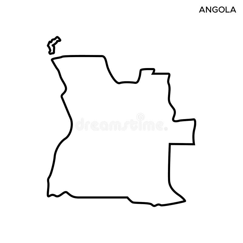 Outline Map of Angola Vector Design Template. Editable Stroke Stock ...