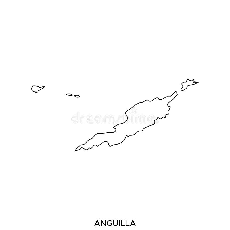 Outline Map of Anguilla Vector Design Template. Editable Stroke Stock ...