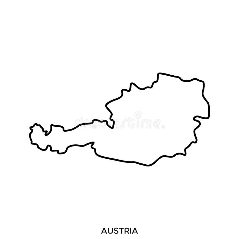 Outline Map of Austria Vector Design Template. Editable Stroke Stock ...