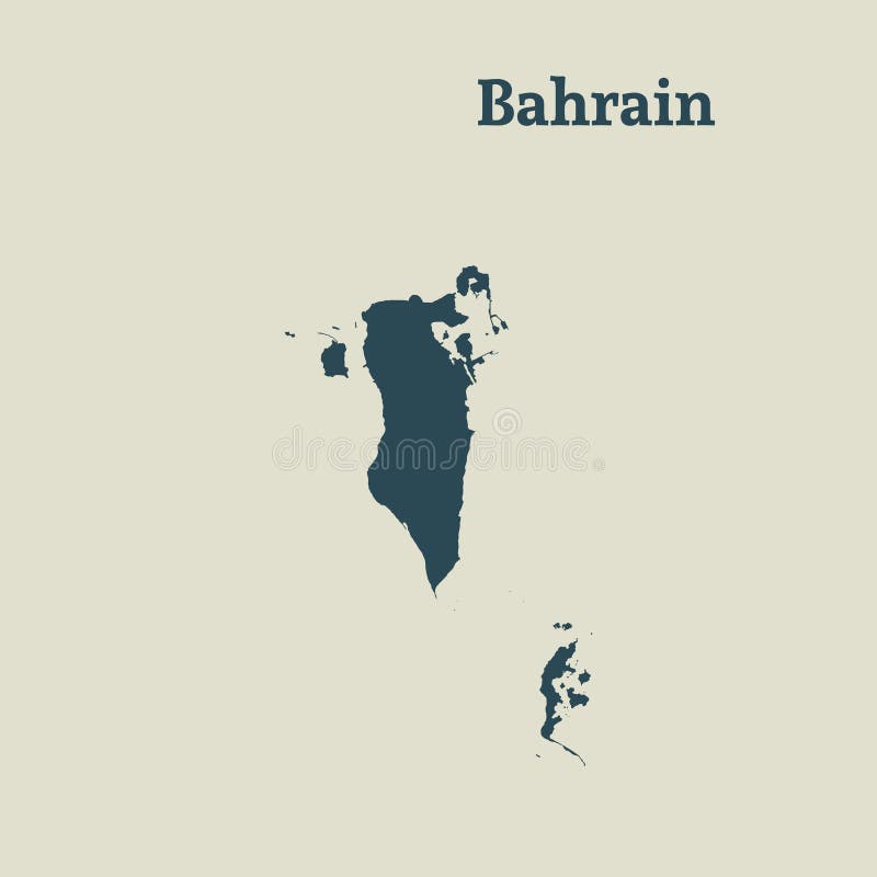 Outline Map of Bahrain. Illustration. Stock Illustration - Illustration ...