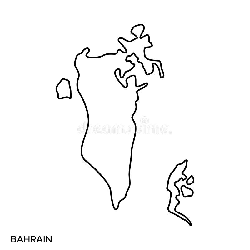Outline Map of Bahrain stock vector. Illustration of drawing - 113994632