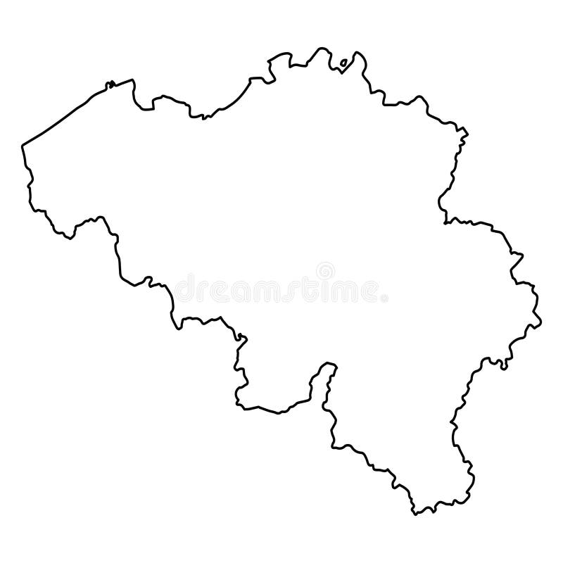 Outline Map of Belgium, European Country Outline Border Stock Vector ...