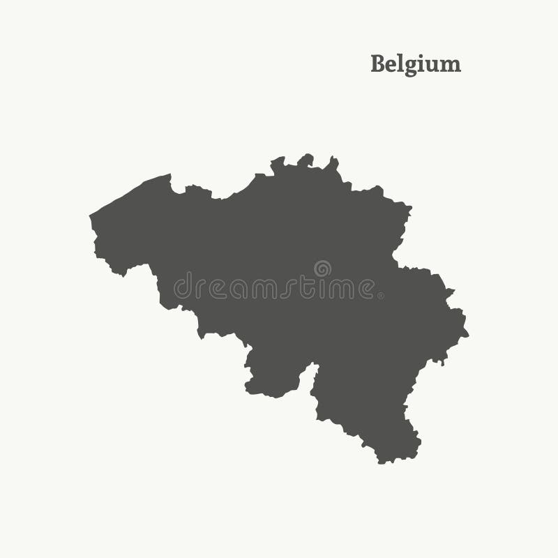 Outline Map of Belgium. Illustration. Stock Illustration - Illustration ...