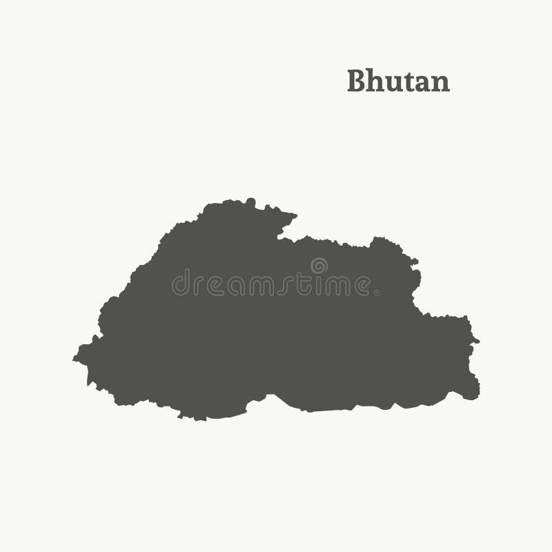Outline Map of Bhutan. Illustration. Stock Illustration - Illustration ...