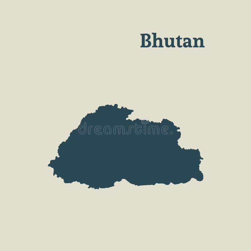 Outline Map of Bhutan. Illustration. Stock Illustration - Illustration ...