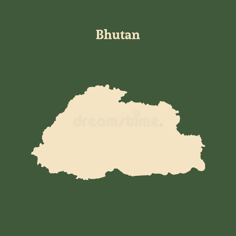 Outline Map of Bhutan. Illustration. Stock Illustration - Illustration ...
