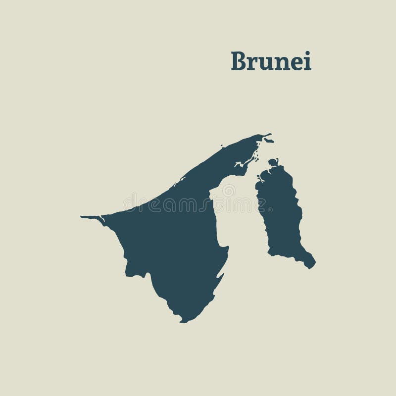 Outline Map of Brunei. Illustration. Stock Illustration - Illustration ...