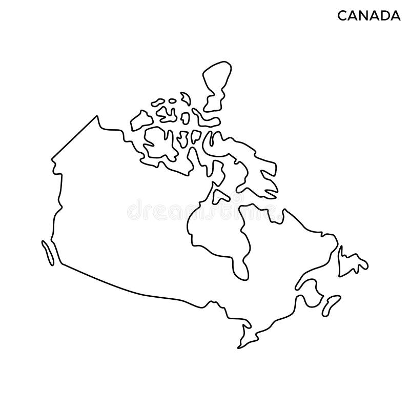 Outline Map Of Canada Vector Design Template Editable Stroke Stock
