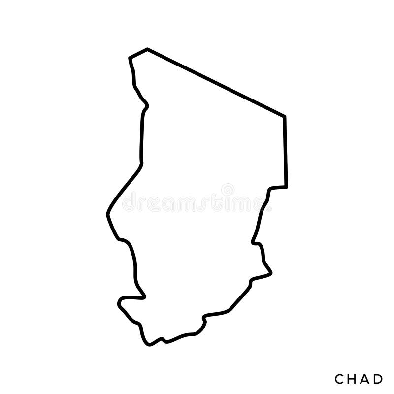 Chad Editable Outline Map. Vector Illustration Stock Vector ...