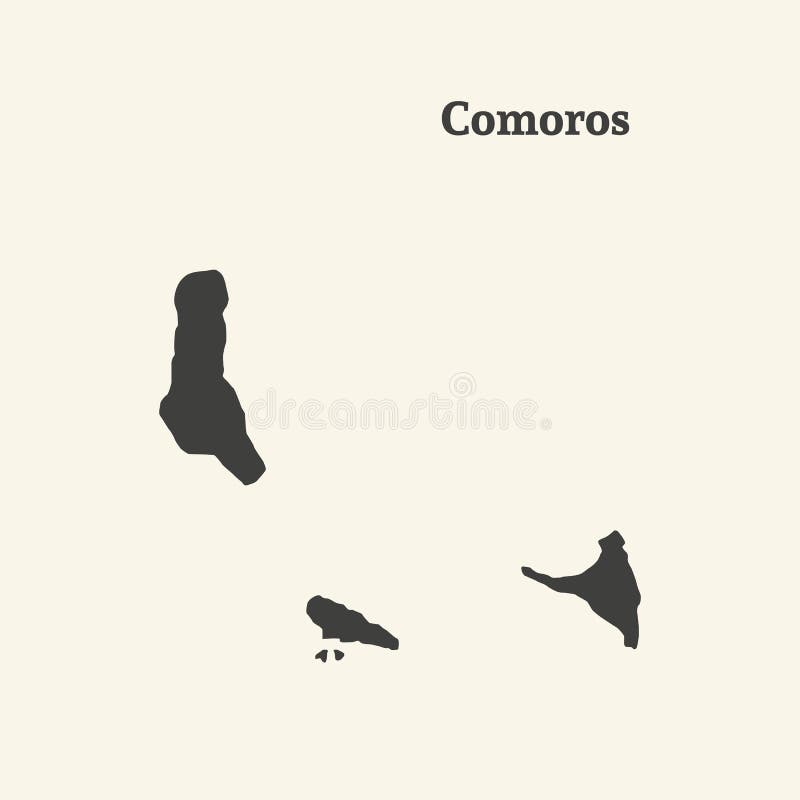 Outline Map of Comoros. Illustration. Stock Illustration - Illustration ...