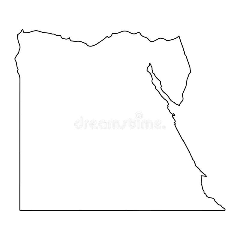 Outline Map of Egypt with Clear, Precise and Simplified Borders Stock ...