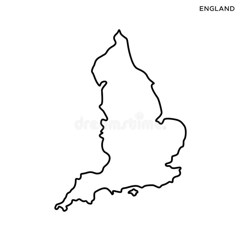 Outline Map of England Vector Design Template. Editable Stroke Stock ...