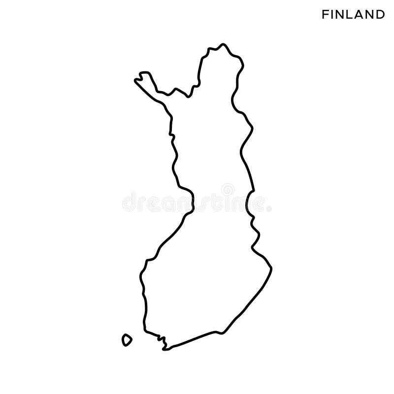 Outline Map of Finland Vector Design Template. Editable Stroke Stock ...