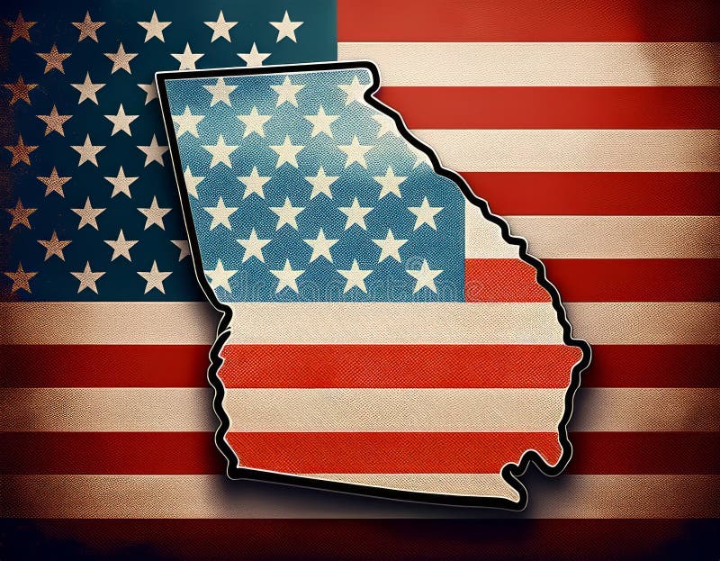 Outline Map of Georgia State on a Old Vintage Grunge Background Stock ...