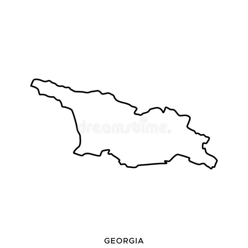 Outline Map of Georgia Vector Design Template. Editable Stroke Stock ...