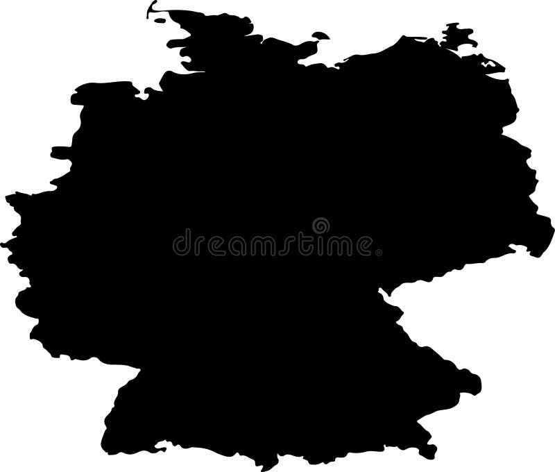 Germany Silhouette Map with Transparent Background Stock Vector ...