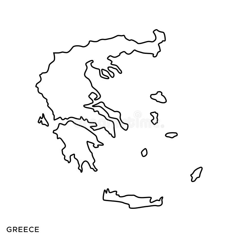 Outline Map of Greece Vector Design Template. Editable Stroke Stock ...