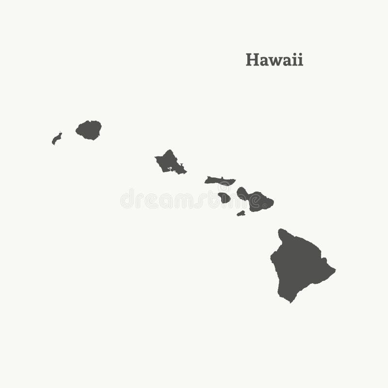 Outline Map of Hawaii. Illustration. Stock Illustration - Illustration ...
