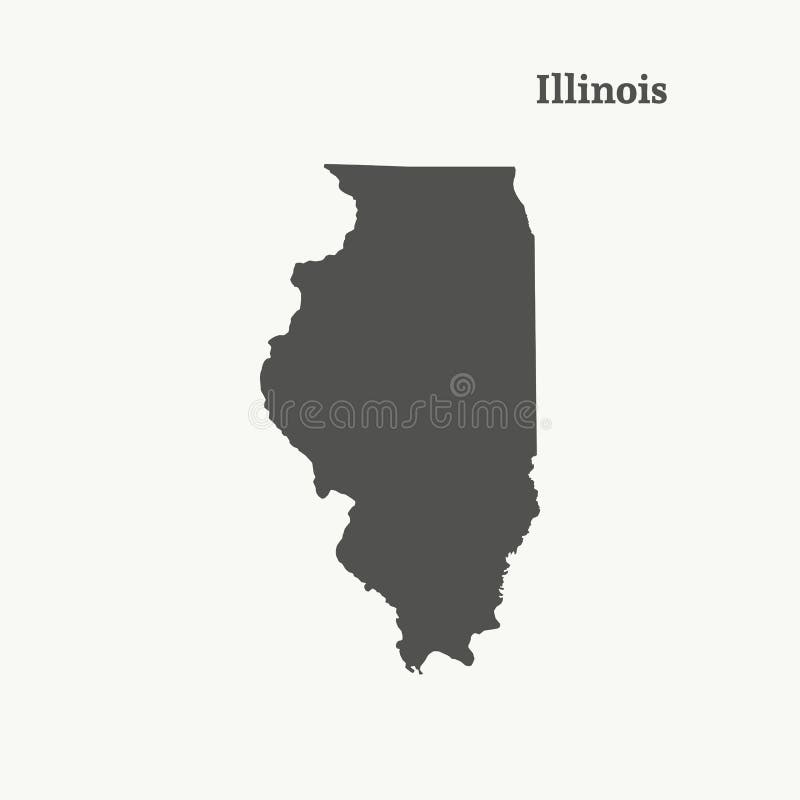 Outline Map of Illinois. Illustration. Stock Illustration ...