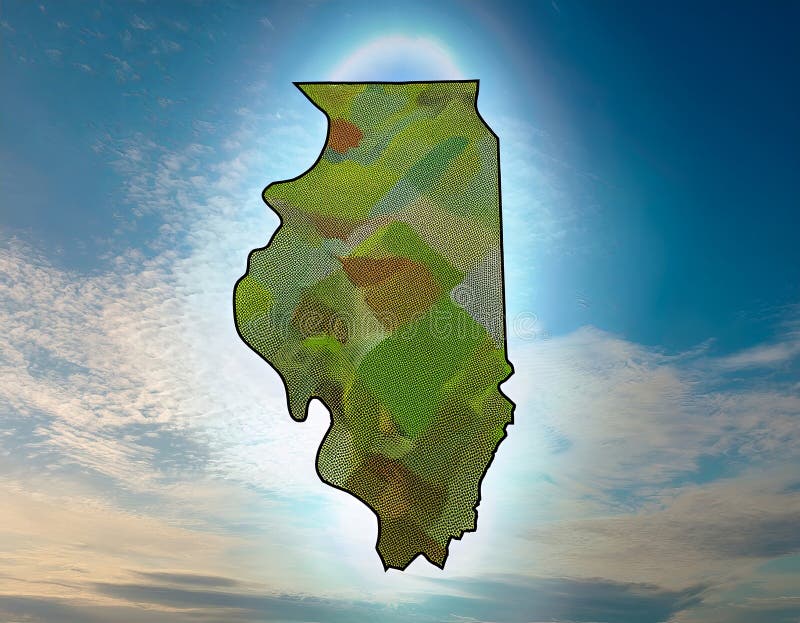 Outline Map of Illinois State on a Old Vintage Grunge Background Stock ...