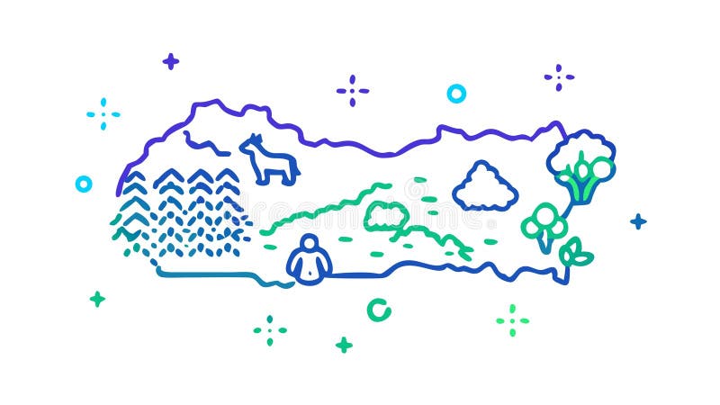 Outline Map with Illuminated Data Points, Vector Design Generative AI ...