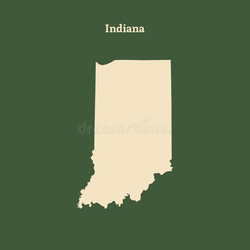 Outline Map of Indiana. Illustration. Stock Illustration - Illustration ...