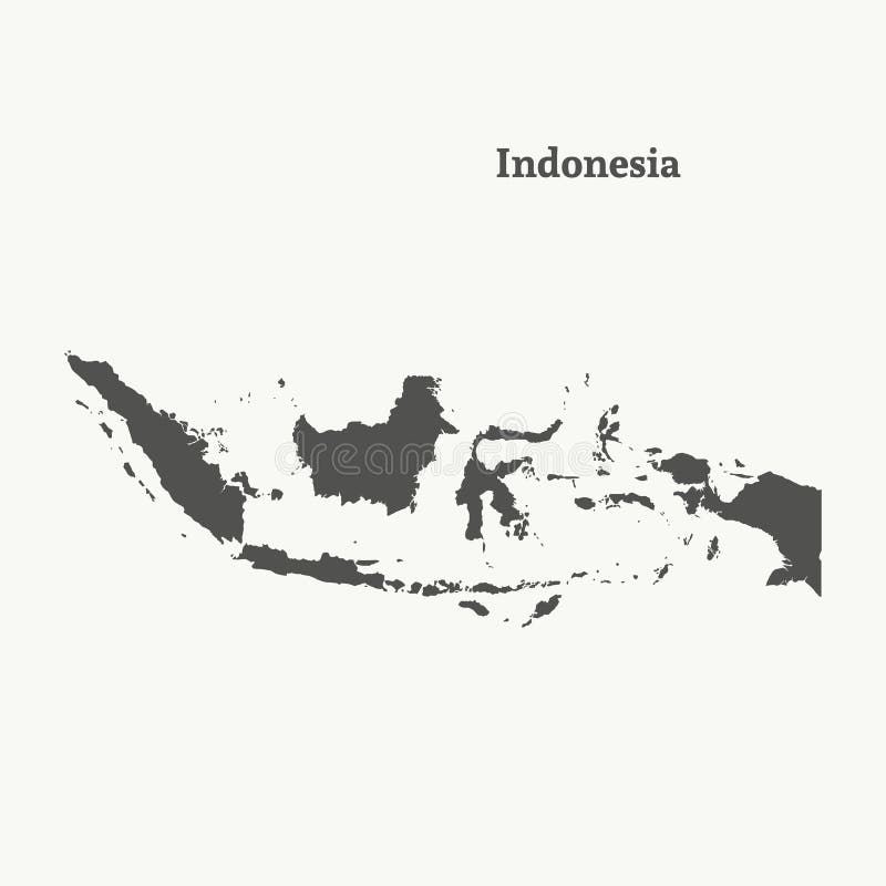 Outline Map of Indonesia. Illustration. Stock Illustration ...