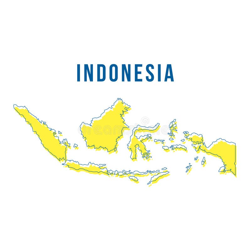 Outline Map of Indonesia Vector Design Template Stock Vector ...