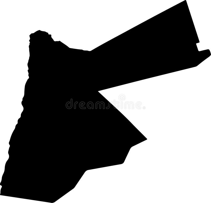 Jordan Silhouette Map with Transparent Background Stock Vector ...