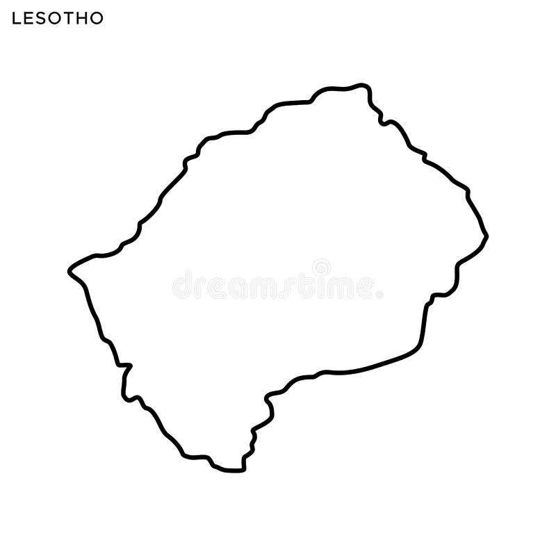 Lesotho Vector Map Outline with Vintage Sunburst. Stock Vector ...