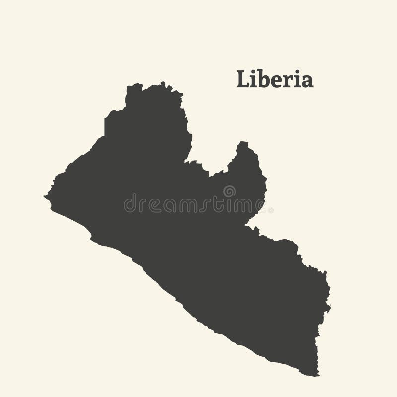 Outline Map of Liberia. Isolated Illustration. Stock Illustration ...
