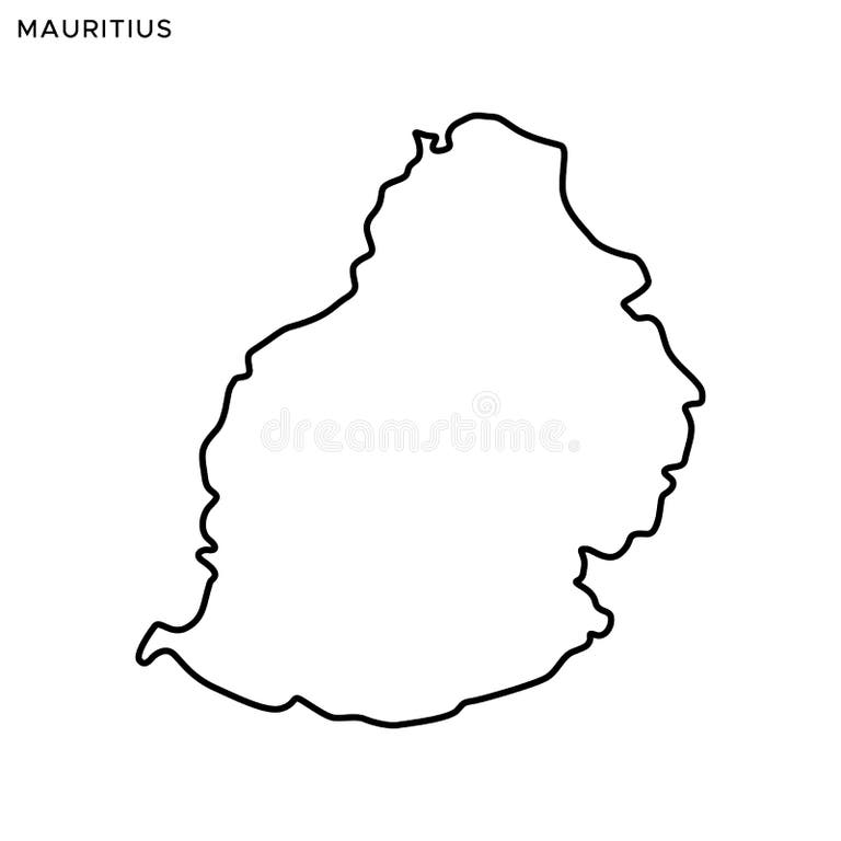 Outline Map of Mauritius Vector Design Template. Editable Stroke Stock ...