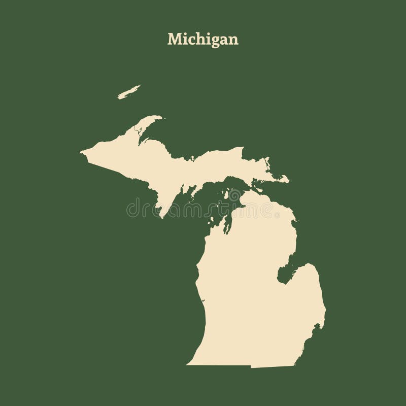 Outline Map of Michigan. Illustration. Stock Illustration ...
