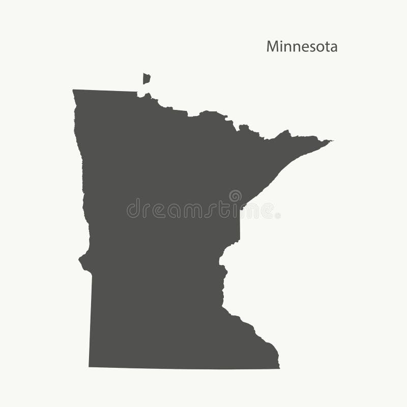 Outline Map of Minnesota. Illustration. Stock Illustration ...