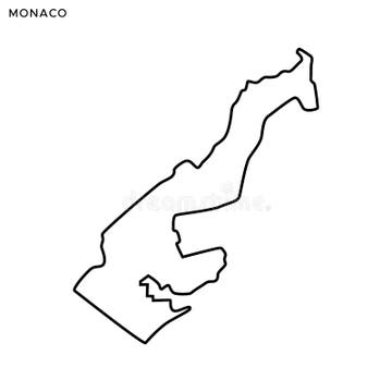Outline Map of Monaco Vector Design Template. Editable Stroke Stock ...