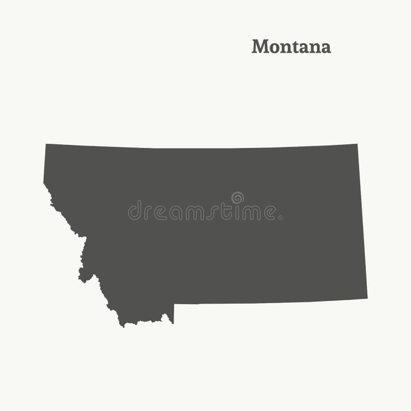 Montana Map Outline Vector Illustartion Stock Vector - Illustration of ...
