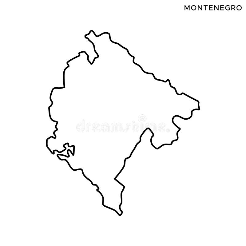 Outline Map of Montenegro Vector Design Template. Editable Stroke Stock ...