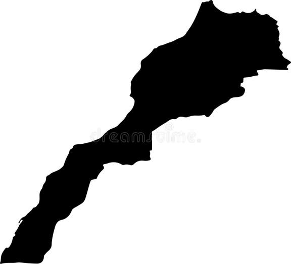 Morocco Silhouette Map with Transparent Background Stock Vector ...