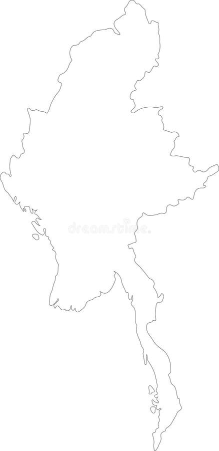Myanmar outline map stock vector. Illustration of transparent - 317468343