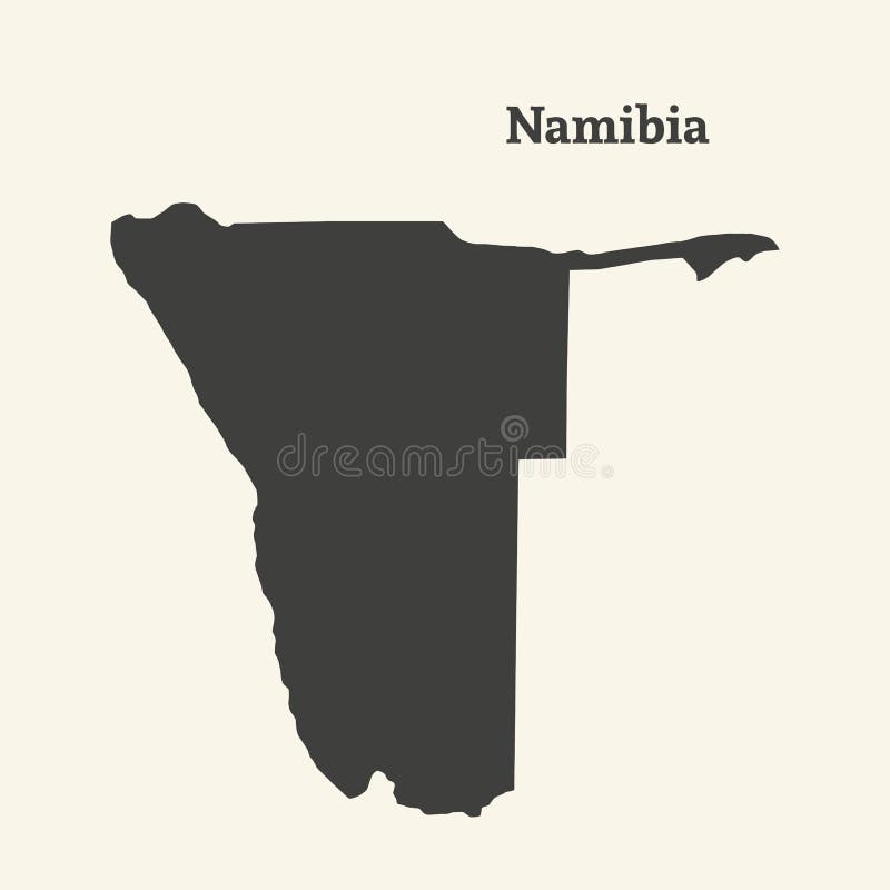 Outline Map of Namibia. Illustration. Stock Illustration - Illustration ...