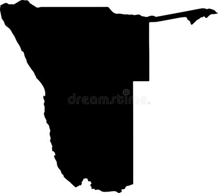 Namibia Silhouette Map with Transparent Background Stock Vector ...