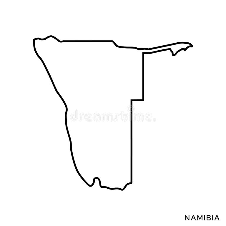 Outline Map of Namibia Vector Design Template. Editable Stroke Stock ...