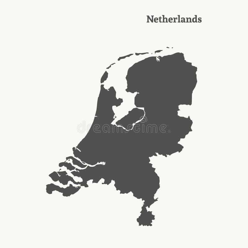 Outline Map of Netherlands. Illustration. Stock Illustration ...