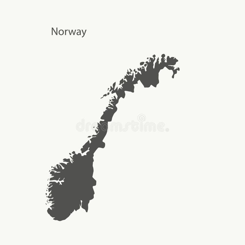 Black Outline Of Norway Map Stock Vector - Illustration of land, vector ...