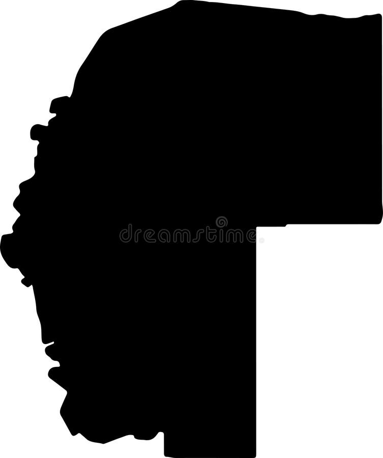 Omaheke Namibia Silhouette Map with Transparent Background Stock Vector ...