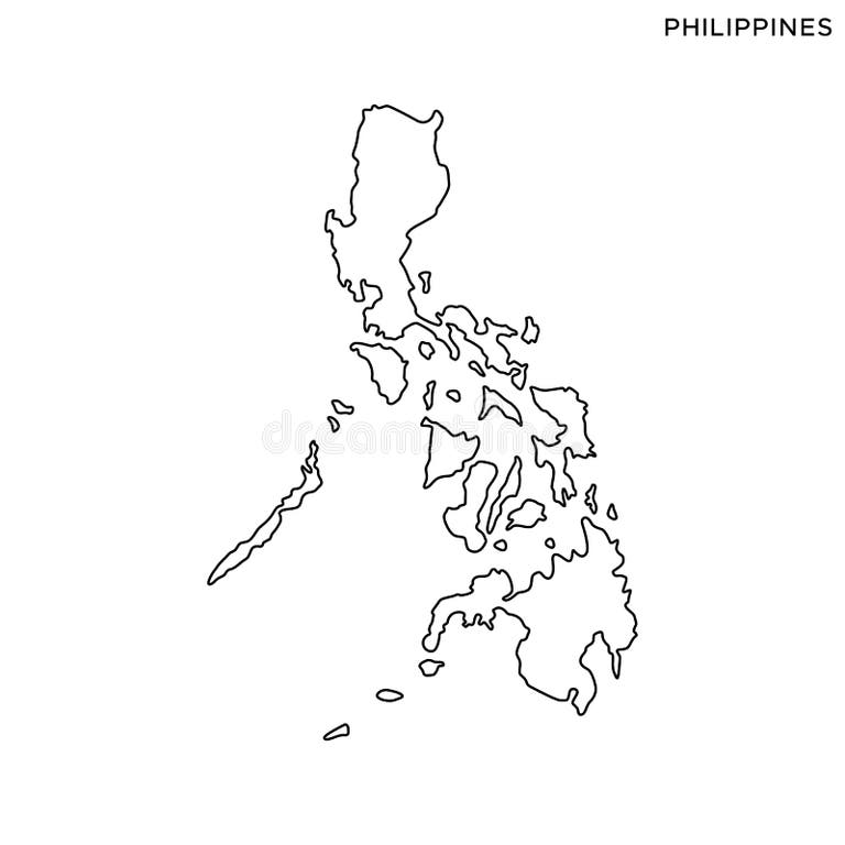 Outline Map of Philippines Vector Design Template. Editable Stroke ...